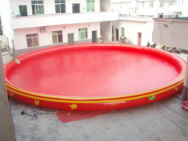Piscina inflable redonda roja del PVC/piscinas de agua portátiles para ...